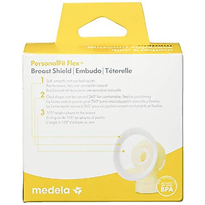Medela PersonalFit Flex 2 Count Medium 24mm Breast Shields and 2 Count PersonalFit Flex Replacement Connectors, Compatible with Pump in Style MaxFlow.