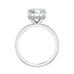 14K Gold Handmade 2.5 CT Round Cut VVS1 Colorless Moissanite Engagement Rings for Women Bridal Set Moissanite Wedding Ring for Gifts (White Gold, 4)