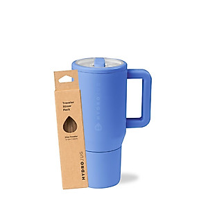 Light Blue 20oz Traveler + Replacement Straws