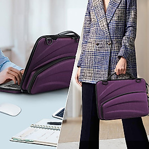 FINPAC 11-11.6 Inch Chromebook Sleeve Case - Protective Briefcase Shoulder Bag with Accessory Pouch for Up to 11.6" Laptop Notebook Ultrabook, Purple