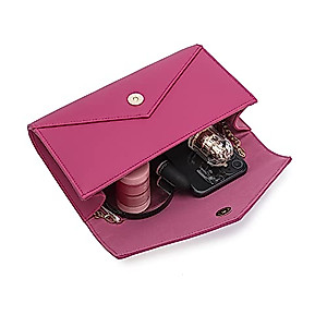 IXEBELLA Classic PU Clutch Purse for Women Dressy Party Clutch for Cocktail/Prom/Wedding (Hot Pink)