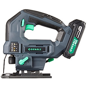 Amazon Brand - Denali by SKIL 20V Cordless Jig Saw Kit with 2.0Ah Lithium Battery and 2.4A Charger, Blue
