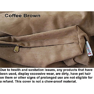 Dogbed4less DIY Pet Bed Pillow Brown Microsuede Duvet Cover and Waterproof Internal case for Dog at 55X37X4 Inch - Covers only