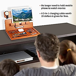 Wood Phone Docking Station - Gift for Men / Dad, Birthday Gifts for Men, Nightstand Organizer for Husband, Bedside Wallet Stand Watch Organizer for Father, Mens Gifts Ideas, Men Gadgets