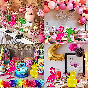 AceList Tropical Luau Party Supplies Flamingos Palm Trees Sign Light for Hawaiian Themed Party Decoration Birthday Bedroom Wall Decor Table Centerpieces
