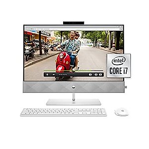 HP 27 Pavilion All-in-One PC, 10th Gen Intel i7-10700T Processor, 16 GB RAM, Dual Storage 512 GB SSD and 1TB HDD, Full HD IPS 27 Inch Touchscreen, Windows 10 Home, Keyboard and Mouse (27-d0072, 2020)