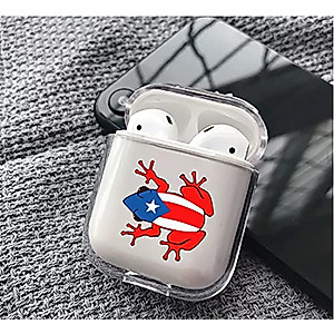 Puerto Rico Clear Silicone case Compatible with Apple AirPods 1 2 Pro AirPod Gel Clear TPU Protective Cover Skin SN10 (AirPods 1/2)