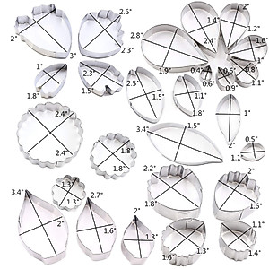 7set Stainless Steel Gum Paste Fower Cutter Set Fondant Flower Leaves Cutter Sugarcraft Cookie Cutter DIY Making Tools for Cake decorating Making Tools for Cake decorating