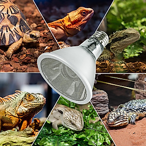 REPTI ZOO Reptile Basking Heat Lamp Bulb, 50W Splashproof Energy Saving Deep Heater Non-Luminous Carbon Infrared Heat Bulb for Reptile Amphibians