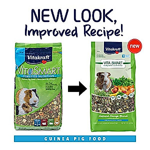 Vitakraft Vita Smart Guinea Pig Food - Complete Nutrition - Premium Fortified Blend with Timothy Hay for Guinea Pigs, 8 Pound (Pack of 1)