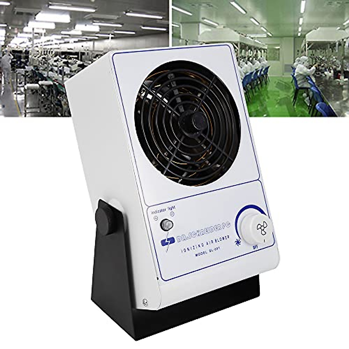 Ionizing Air Blower 110V Static Eliminator Fan 60HZ Antistatic Ionizer ESD Static Electricity Elimination Eliminator Fan Anti Electrostatic Ion Blower Adjustable Wind Speed