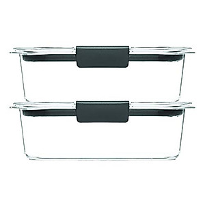 Rubbermaid Brilliance Food Storage Container, Medium, 3.2 Cup, Clear, 2-Pack (2025333)