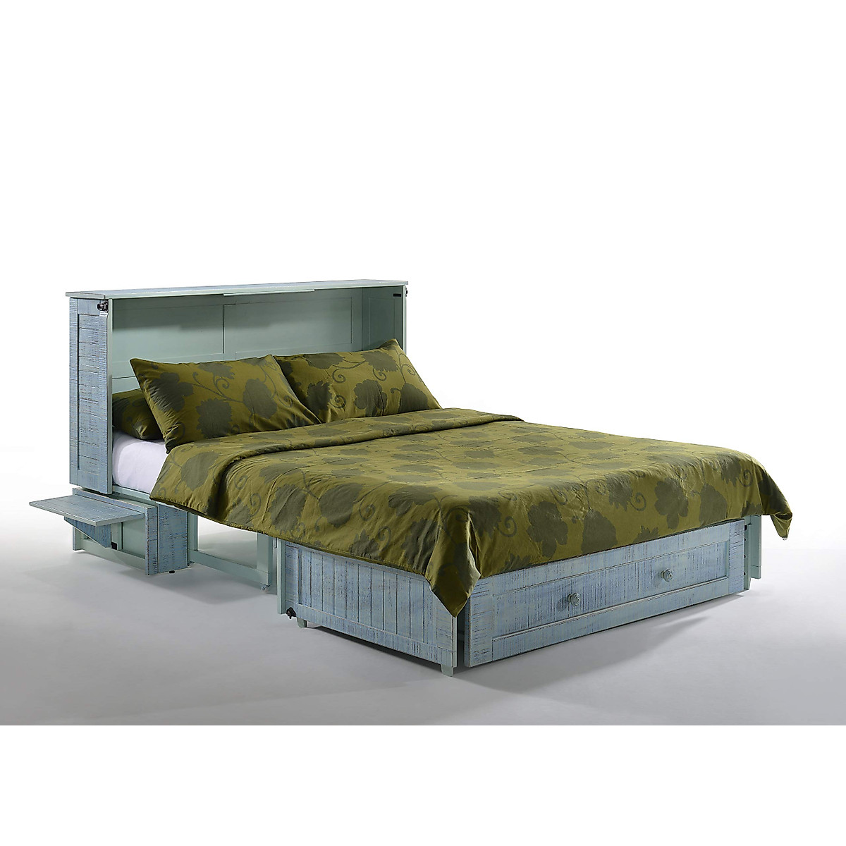 Night & Day Furniture Murphy Cabinet Convertible Bed - Queen Size-with Tri-Fold Premium Memory Foam Mattress (Skye)