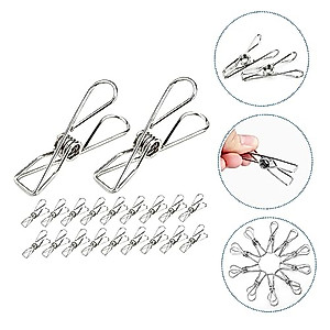 OHPHCALL 20pcs Large Metal Book Clasp Chip Clips Storage Binder Clips for Food Packaging Reusable Snack Bag Clips Sealing Clips for Food Packages Multi-Functional Kitchen Supplies