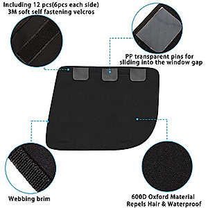 BECROWMUS 2 Packs Waterproof Pet Car Door Cover Anti Scratch Vehicle Door Protector, Guard for Car Doors Dogs Claws Travel Back Window Nails Scratching Covers -Two Steps to Install, Black