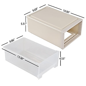 Lesbin 1-Pack Plastic Storage Drawer, 12 Quart Stacking Drawer Unit