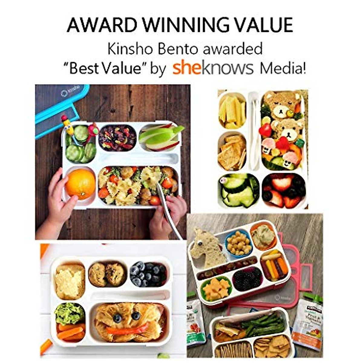 Bento Lunch Box and MINI Snack Container Set for Kids Women | Small and Large Leakproof Boxes for Lunches at Work School Daycare | Divided Portion Containers for Girls Teens Toddlers, Pink…