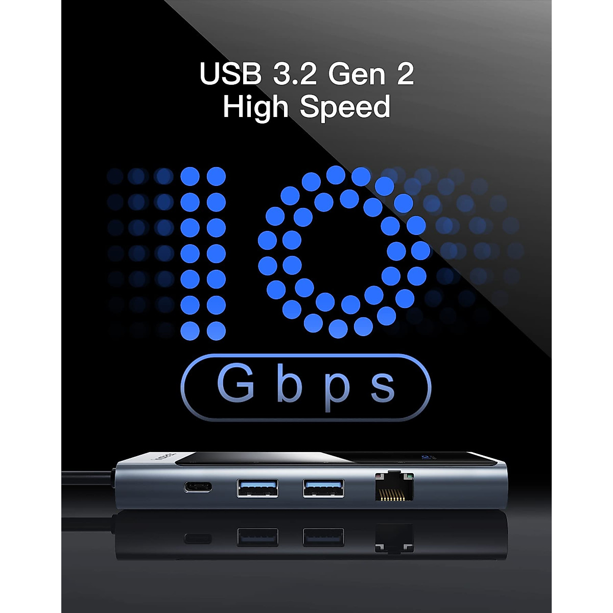 Inateck USB 3.2 Gen 2 Speed, USB C Hub with 8 Ports, HB2023