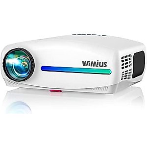 Native 1080P Projector Support 4K Full HD, WiMiUS S1 Top Bright Projector Support 60HZ Fresh Rate, Home & Outdoor Video Projector w/ 4D Keystone & 10W Speaker for iOS, Android, TV Stick