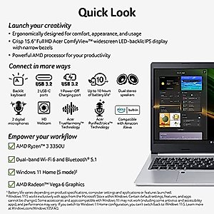 2022 Newest Acer Aspire 5 Laptop, 15.6 Inch FHD IPS Display, AMD Ryzen 3 3350U, 20GB DDR4 RAM, 512GB PCIe SSD, WiFi 6, Backlit Keyboard,AMD Radeon Vega 6 Graphics, Windows 11 Home, Bundle with JAWFOAL
