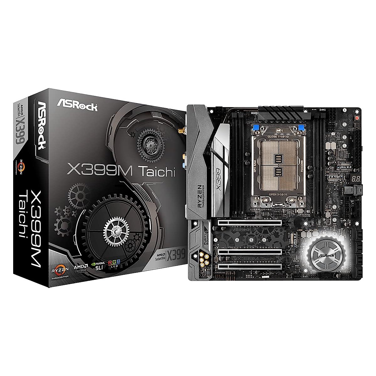 ASRock Socket TR4/ AMD X399/ DDR4 Wi-Fi/A&2GbE/ MicroATX Motherboard (X399M TAICHI)