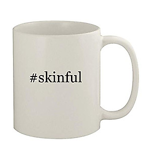 Knick Knack Gifts #skinful - 11oz Ceramic White Coffee Mug, White