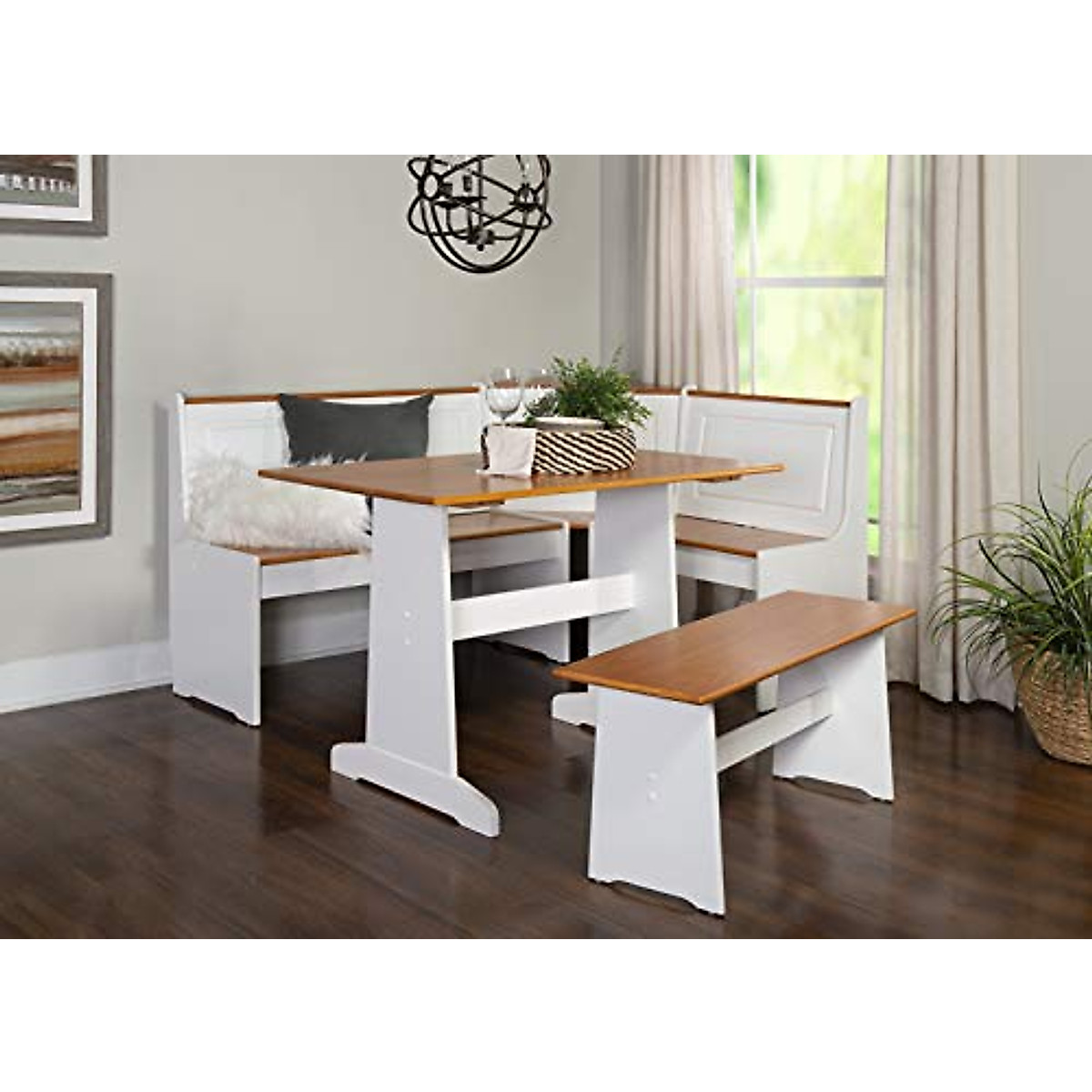 Linon Ardmore Kitchen Nook Set, White