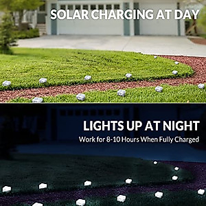 XINGTONG Solar Outdoor Lights Solar Ground Lights Solar Brick Lights Solar Landscape Lights for Garden, Patio, Walkway, Driveway,Deck Decorations 2.8x2.8 Size