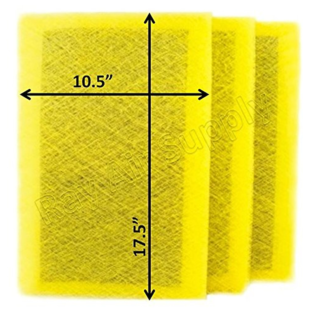 RAYAIR SUPPLY 12x20 MicroPower Guard Air Cleaner Replacement Filter Pads (3 Pack) Yellow