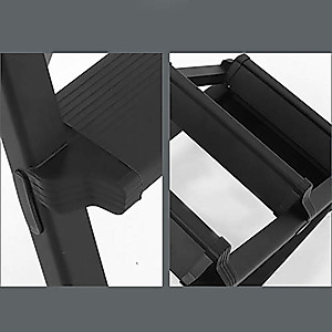 PENGJIE Folding Ladder Step Stool Ladder Stool 2 Step Folding Aluminum Heavy Duty Steel Portable Anti Slip Mat Tread Compact 150 Kg Capacity