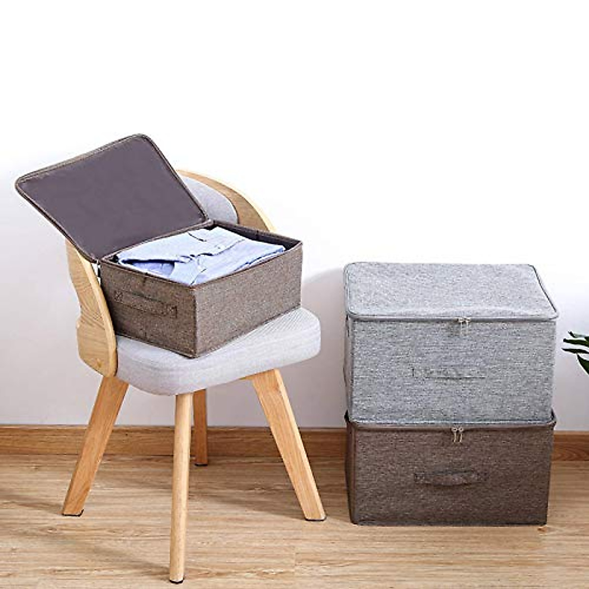 NC Zipper Storage Box Wardrobe Storage Box Foldable Clothes Storage Bag Cloth Covered Organizing Box Clothes Organizing Cloth Box Storage Box