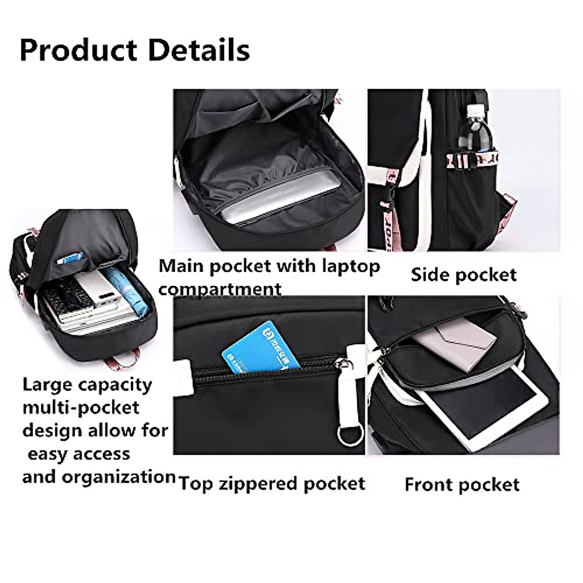 Backpack for Girls Casual Daypack Nylon Waterproof Kids Elementary Middle Schoolbag Children Bookbag