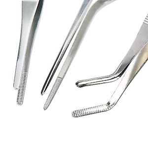 Bitray 3PCS Cooking Tweezers Straight and Curved Tip Tweezers for Cooking Food Design Styling