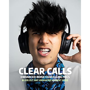 ausounds Wireless Bluetooth Headphones with Hybrid Active Noise Cancelling, Over-Ear Headset, aptX HD Supported, Bi-Fold, Protein Earmuffs, Deep Bass, Build-in Mics, 30 Hours Playtime (AU-XT, Black)