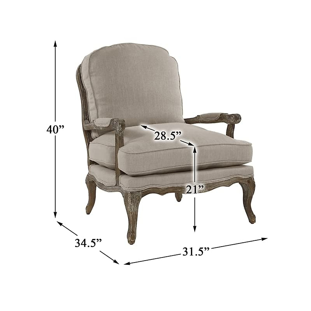 Homelegance Parlier Show Wood Accent Chair, Neutral