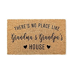 Customizable - There's No Place Like Grandma and Grandpa's House Doormat - Premium Quality, Thick & Made in the USA