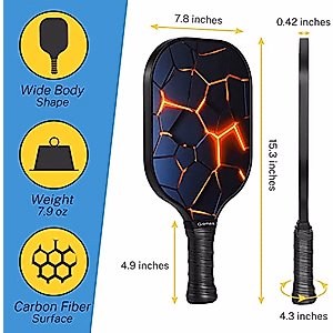 Gonex Pickleball Paddles, USAPA Approved Graphite Pickleball Paddle with Comfort Grip, Pickleball Set of 2 Paddles with 4 Balls, and Portable Carry Bag