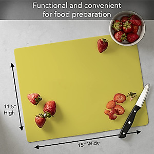 Cut N' Funnel Rustic Wine/Citrus Designer Flexible Plastic Cutting Board Mat with Coordinating Solid Flex Mat 15" x 11.5", Made in the USA, Decorative, Flexible, Easy to Clean