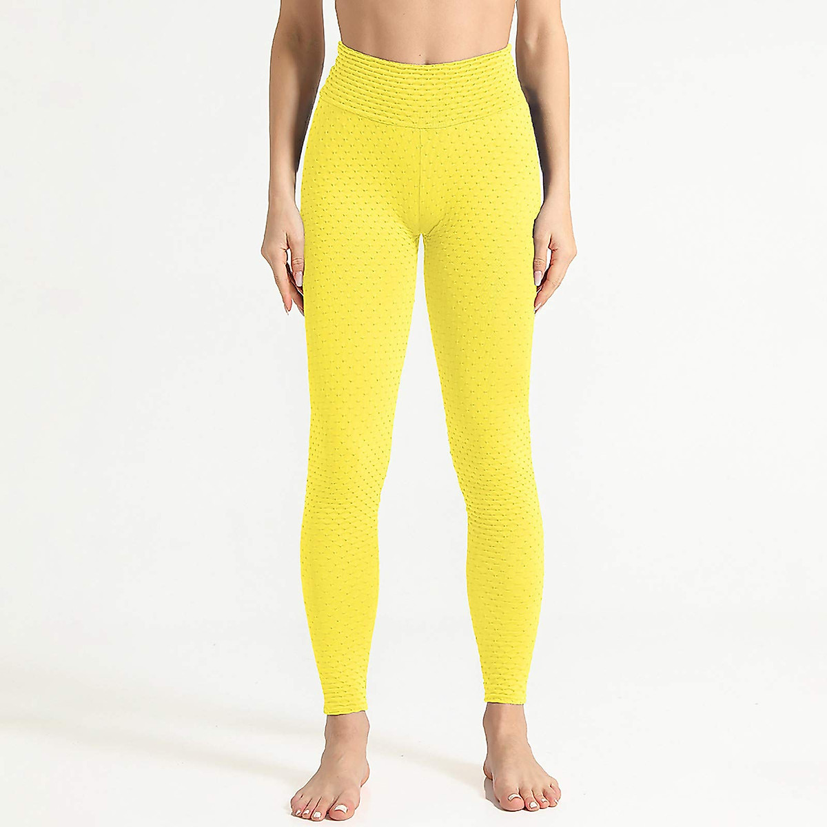 Textured High Waist Yoga Pants for Women Tummy Control Slimming Booty Butt Lift Leggings Anti Cellulite Workout Tights