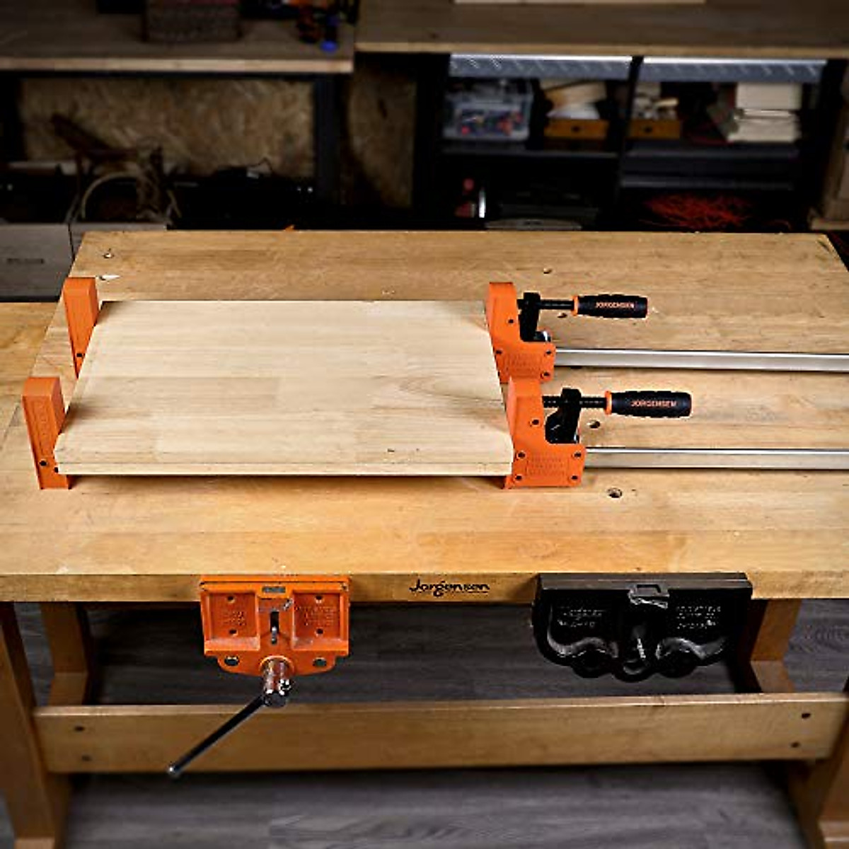 Jorgensen 48-inch Bar Clamps, 90°Cabinet Master Parallel Jaw Bar Clamp Set, 2-pack