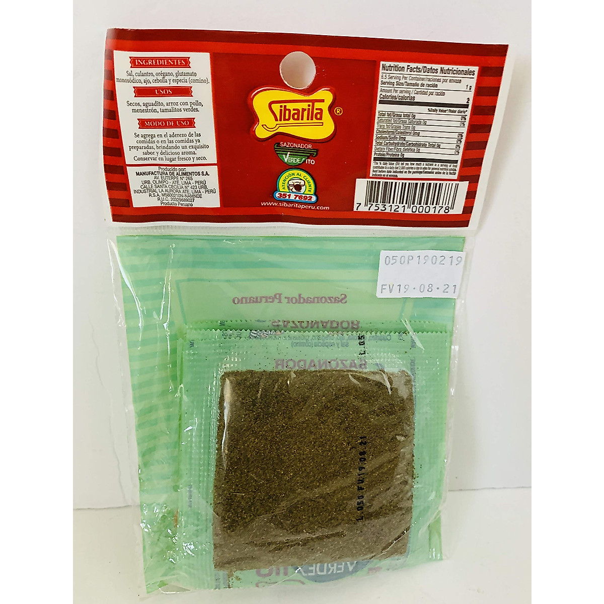 Verdecito Culantro - Peruvian Seasoning 39 Grs - 1.38 Ounces- 6 sachets inside