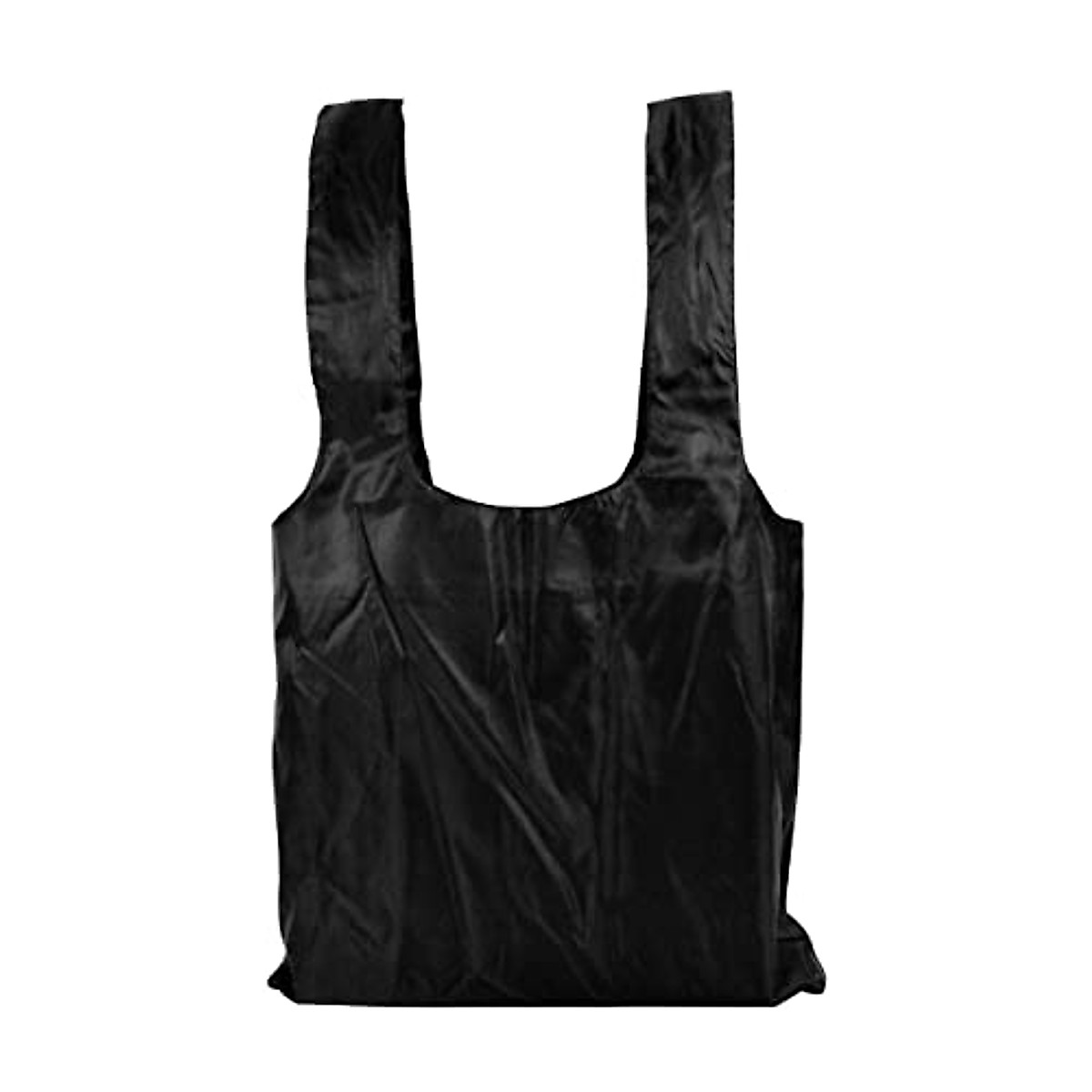 Sweda Nylon Folding Shopping Tote | Reusable Grocery Bag | Multipurpose Heavy Duty Tote | Large Capacity Eco-friendly Shopping Bag - Black