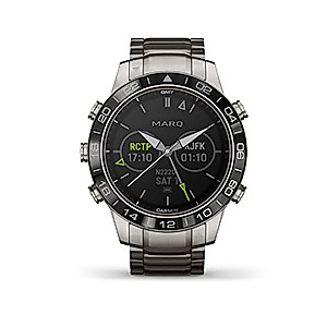 Garmin MARQ Aviator, Men's Luxury Tool Watch Designed for Your Passion for Aviation, View Flight Paths, Weather Reports, Start Flight Logging and More