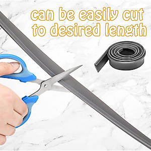 2 Rolls Frameless Shower Door Bottom Seal 36 Inch Gray Silicone Shower Door Side Seal Strip Under Door Sweep Bottom Replacement Seal for Home Bathroom
