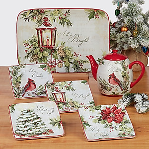 Certified International Silent Night 9" Salad/Dessert Plates, Medium, Multicolor, Set of 4