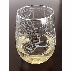 Stemless 17oz Wine Glass Urban City Map St. Louis Missouri