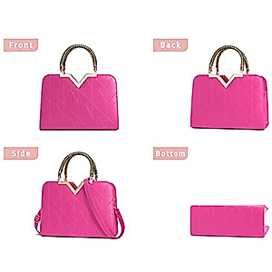 JHVYF Hot Pink Purse Womens Handbag Top Handle Shoulder Bag Tote Satchel Purse Work Bag V067