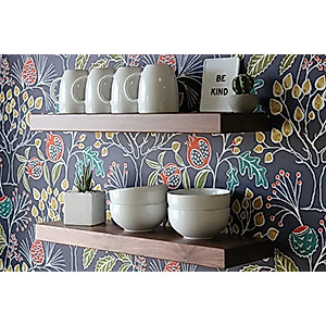 Urban Legacy Accent Floating Shelves | Black Walnut Modern Hardwood with Floating Brackets | Set of 2 (24" W x 7" D)