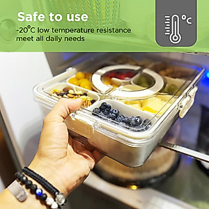 SnapWave Snackle Box Container - Snack Box Container - Snackle Box - Divided Serving Tray with Lid - Snack Tray - Snack Boxes - Snack Tray with Lid - Snacklebox - Snackle box Charcuterie Container