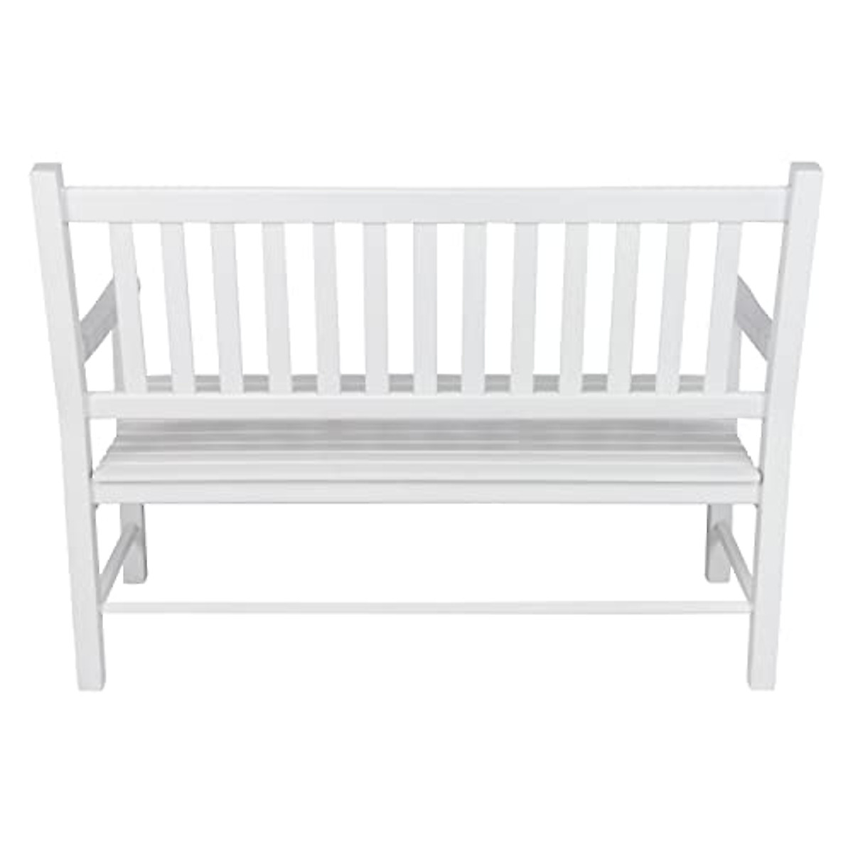 Shine Company Eden Outdoor Wood Garden Bench for Front Porch, Entryway, 24.5" D x 48" W x 38.75" H, White